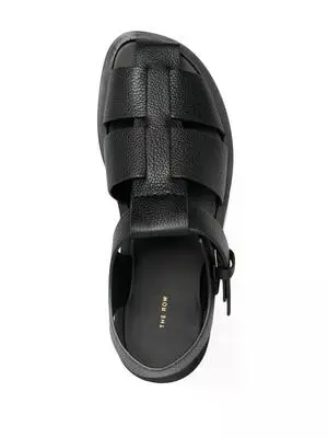 THE ROW Fisherman Leather Sandals - Black