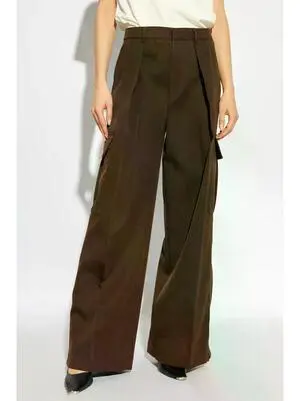Burberry Pleat-detail Wool Cargo Trousers