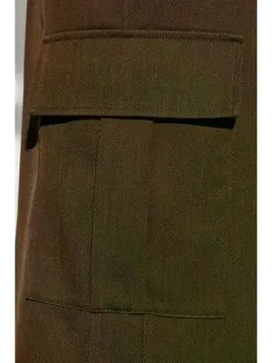 Burberry Pleat-detail Wool Cargo Trousers