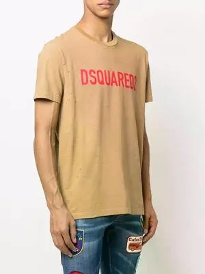 Dsquared2 Logo-print Short-sleeve T-shirt - Neutrals