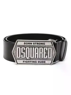 Dsquared2 Logo-plaque Leather Belt - Black