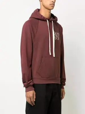 Palm Angels Monogram-embroidered Cotton Hoodie