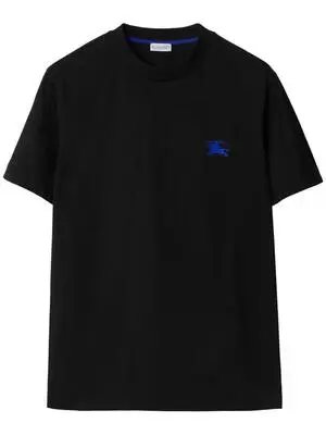 Burberry Embroidered Cotton T-shirt - Black