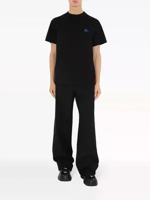 Burberry Embroidered Cotton T-shirt - Black