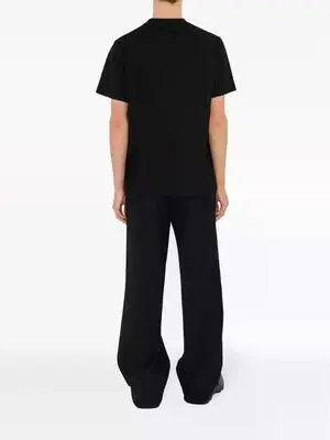 Burberry Embroidered Cotton T-shirt - Black