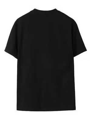 Burberry Embroidered Cotton T-shirt - Black