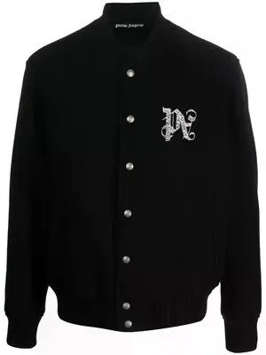Palm Angels Monogram-embroidered Bomber Jacket
