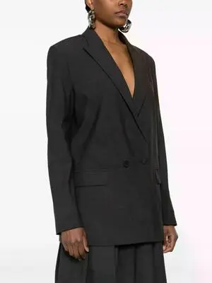 Fabiana Filippi Double-breasted Merino Wool Blazer - Grey