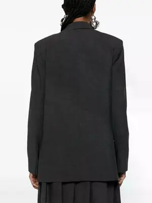 Fabiana Filippi Double-breasted Merino Wool Blazer - Grey