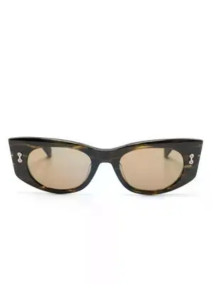 AKONI Aquila Oval-frame Sunglasses - Brown