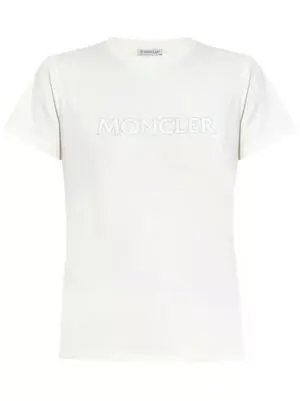 Moncler Crystal-logo T-shirt - Neutrals