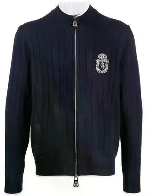 BILLIONAIRE Logo-embroidered Ribbed-knit Pullover