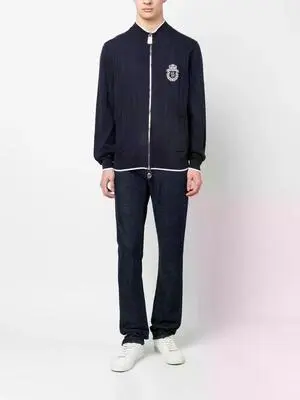 BILLIONAIRE Logo-embroidered Ribbed-knit Pullover