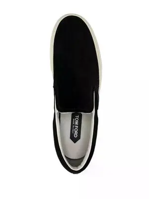 TOM FORD Suede Slip-on Sneakers - Black