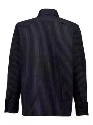 Saint Laurent Cassandre Striped Shirt - Black
