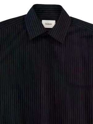Saint Laurent Cassandre Striped Shirt - Black