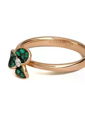 LEO PIZZO 18kt Rose Gold Emerald And Diamond Ring