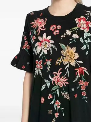 Johnny Was Ruffle-sleeve Knit Mini Dress