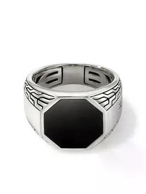 John Hardy Sterling Black Onyx Signet Ring