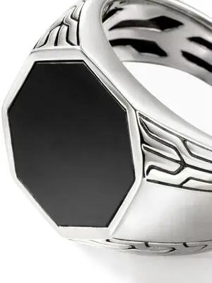 John Hardy Sterling Black Onyx Signet Ring
