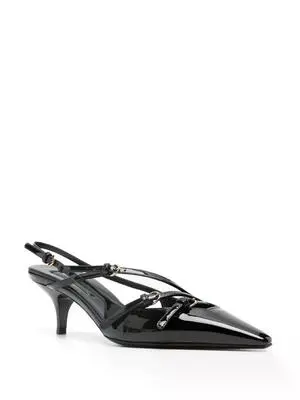 Miu Miu Buckle-embellished Slingback Pumps - Black