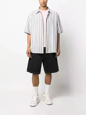 Carhartt Work In Progress Logo-patch Wide-leg Denim Shorts