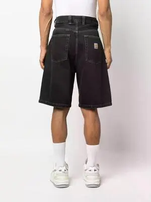 Carhartt Work In Progress Logo-patch Wide-leg Denim Shorts