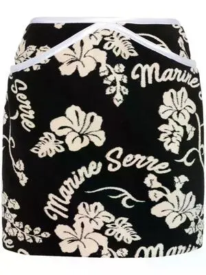 MARINE SERRE Jacquard Mini Skirt - Black