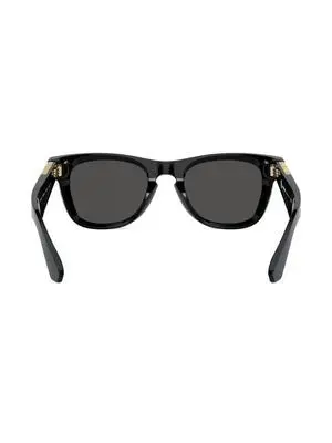 Burberry Logo-plaque Square-frame Sunglasses - Black