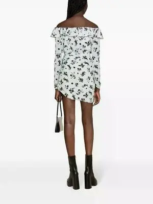 Alessandra Rich Rose-print Silk Minidress