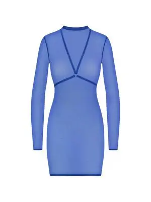 MAISON CLOSE Harness-detail Mini Dress - Blue