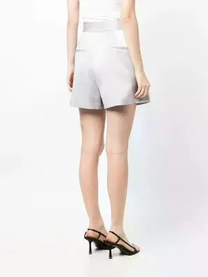 Alex Perry Pleated High-waisted Shorts
