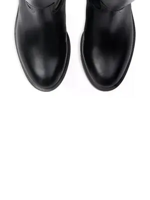 SCAROSSO Knee-high Leather Boots - Black
