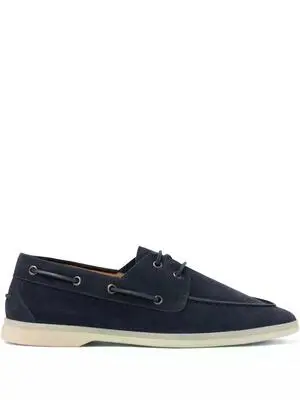 SCAROSSO Suede Boat Shoes - Blue