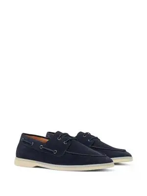 SCAROSSO Suede Boat Shoes - Blue