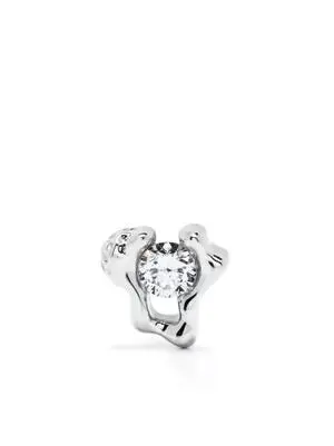 MARIA BLACK 14kt White Gold Molten Diamond Stud Earring - Silver