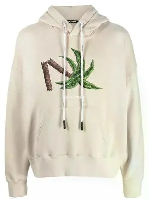 Palm Angels Broken Palm Hooded Sweatshirt - Neutrals