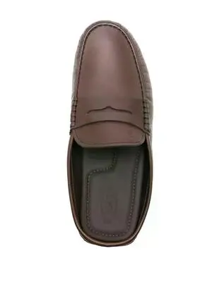 TOD'S Gommino Leather Penny Mules - Brown