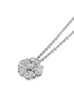 LEO PIZZO 18kt White Gold Floral Diamond Necklace