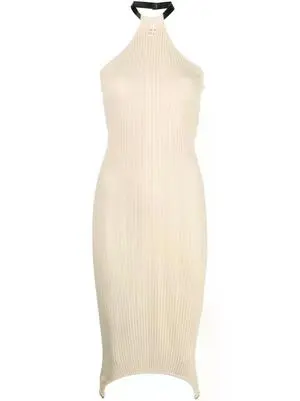 COURREGES Ribbed-knit Halterneck Dress