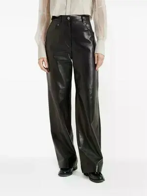 Brunello Cucinelli High-waisted Nappa Leather Trousers