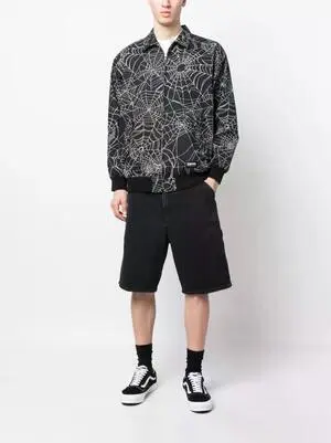 Carhartt Work In Progress Logo Patch Denim Cargo Shorts - Black