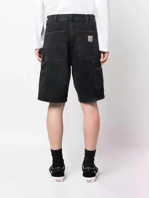 Carhartt Work In Progress Logo Patch Denim Cargo Shorts - Black