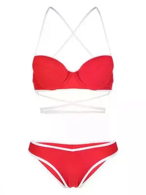 NOIRE SWIMWEAR Balconette Two-piece Bikini Set - Red