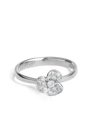 LEO PIZZO 18k White Gold Diamond Flora Ring - Silver