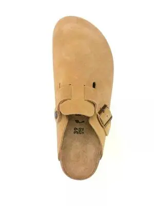 BIRKENSTOCK Boston Buckled Suede Sandals - Neutrals
