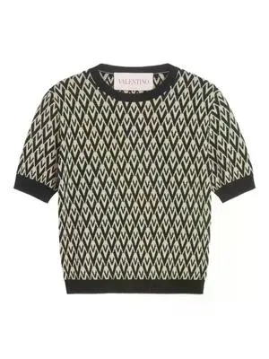 Valentino Garavani Toute La V Jacquard Wool Sweater