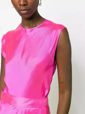FORTE_FORTE Sleeveless Satin Blouse - Pink