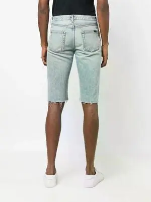 Saint Laurent Raw-cut Edge Denim Shorts