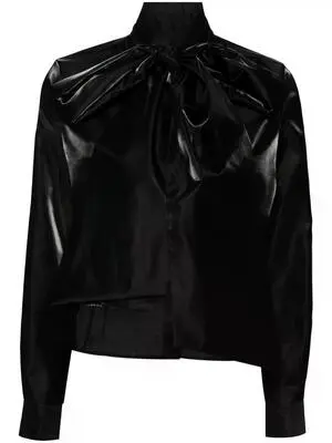 Noir Kei Ninomiya Bow Satin Shirt